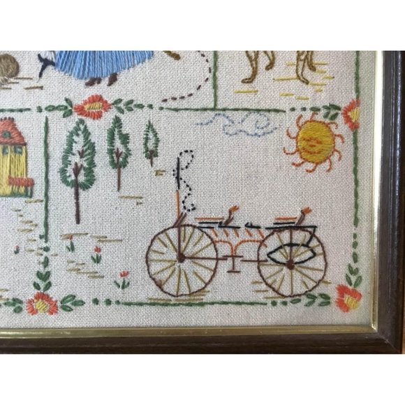 Art | Vintage Crewel Embroidery Needlepoint Framed Art Handmade ...
